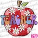 Back to School Png, Polka Dot Apple Png, Teacher Sublimation, Back to ...