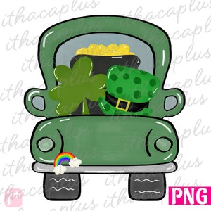 St. Patrick's Day PNG, St. Patrick's Truck Sublimation, Shamrock ...