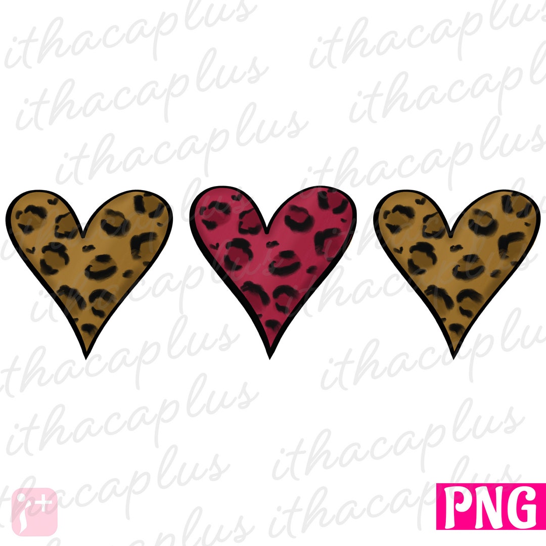 Valentines Day Sublimation, Leopard Heart Png, Leopard PNG, Valentines ...