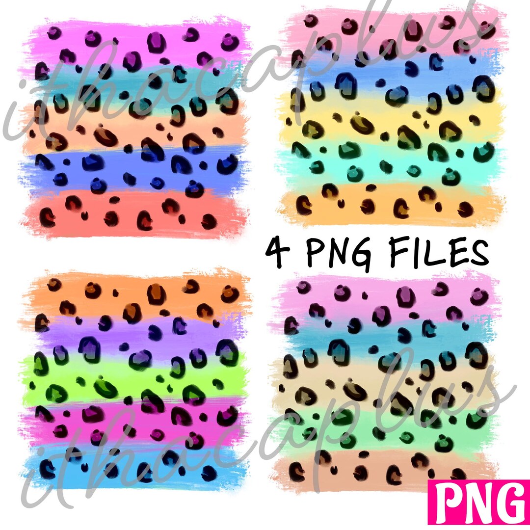 SUMMER Leopard Watercolor Background Paint | Hand Painted Frame Png ...