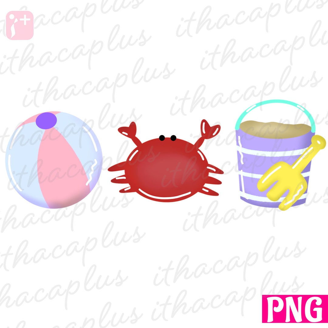 Beach Toy Png, Crab PNG, Beach Ball Png, Beach Ball Printable, Girl's ...