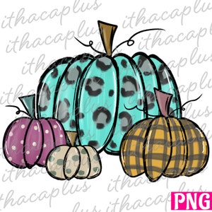 Fall Pumpkin PNG Sublimation, Fall Pumpkin Clipart, Leopard Pumpkin ...