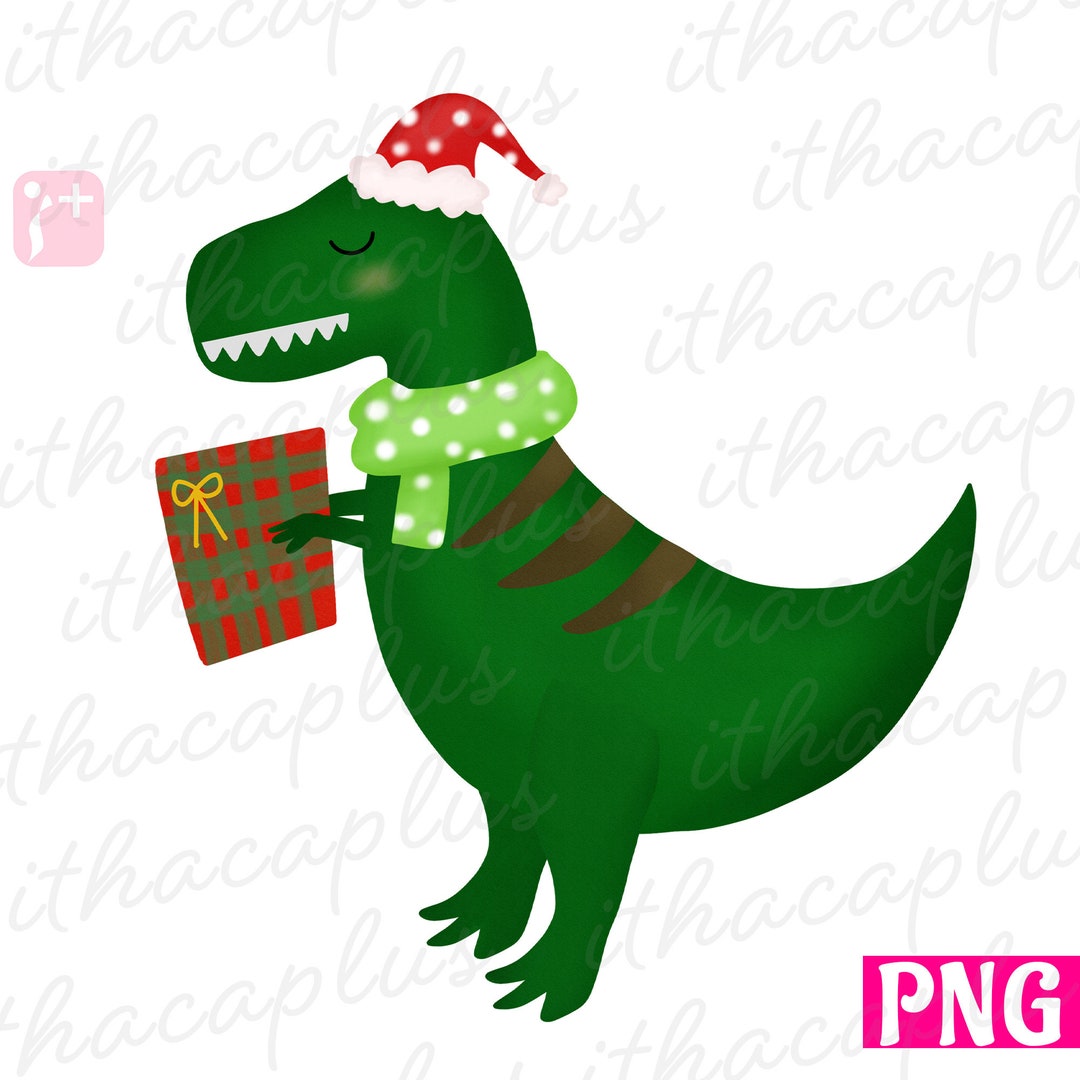 Christmas Dinosaur PNG Files for Sublimation Christmas T-REX Clipart ...