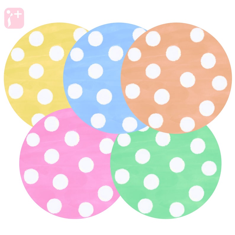 Polka Dots Circle Digital Background Set Download File | Etsy