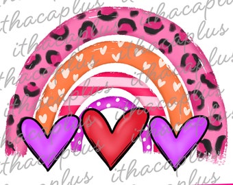 Valentines Day Png Sublimation Valentines Rainbow Love | Etsy