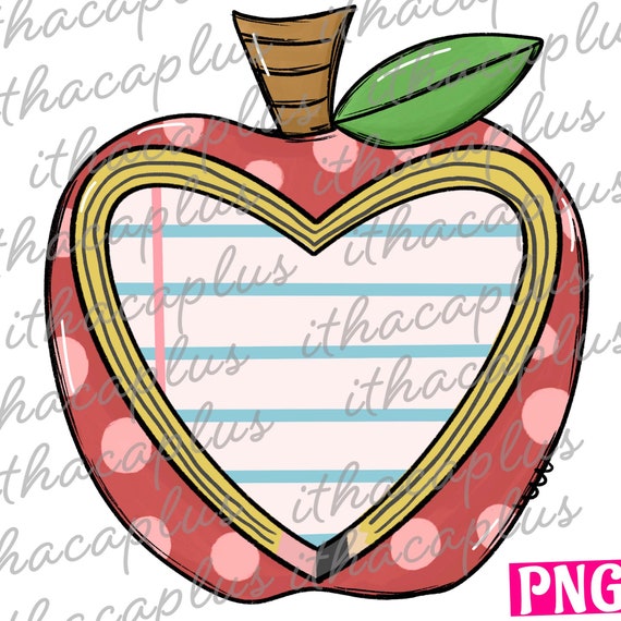 Back to School Png Apple Png Frame Background Teacher - Etsy
