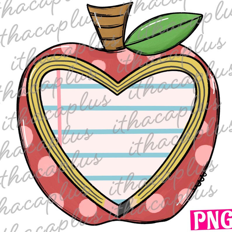 Back to School Png Apple Png Frame Background Teacher - Etsy