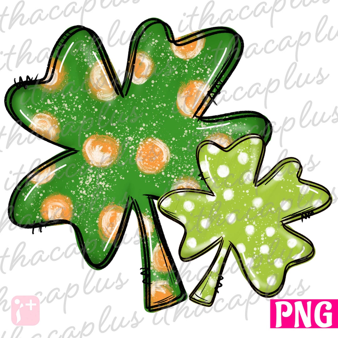 St. Patrick's Day PNG, St. Patrick's Polka Dot Shamrock Sublimation ...