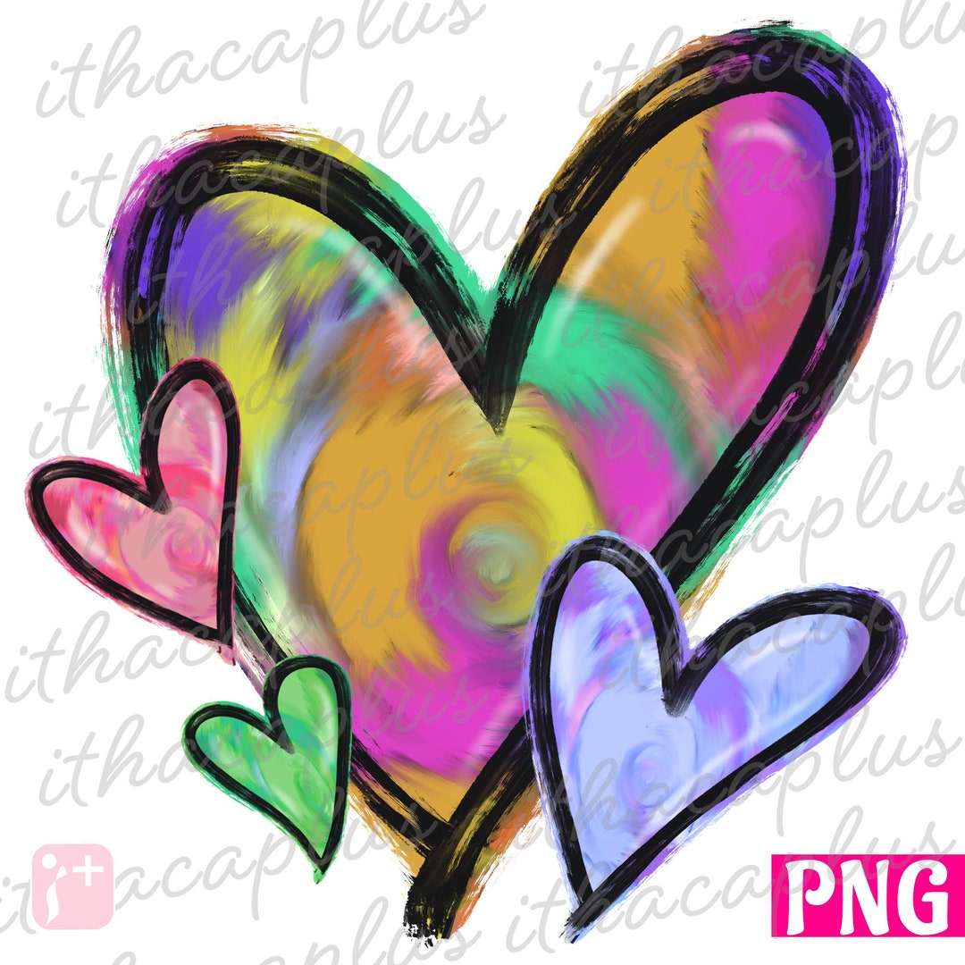 Valentine's Day Png Sublimation, Valentine's Heart Printable, Colorful ...