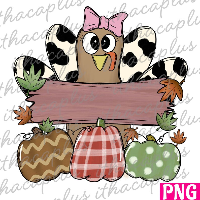 Thanksgiving Png Fall Turkey PNG for Girl Cowhide Turkey - Etsy