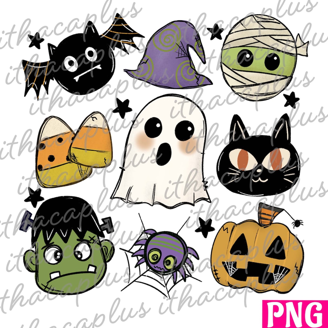 Halloween Sublimation Png, Pumpkin Png, Spooky Boo Ghost, Frankenstein ...