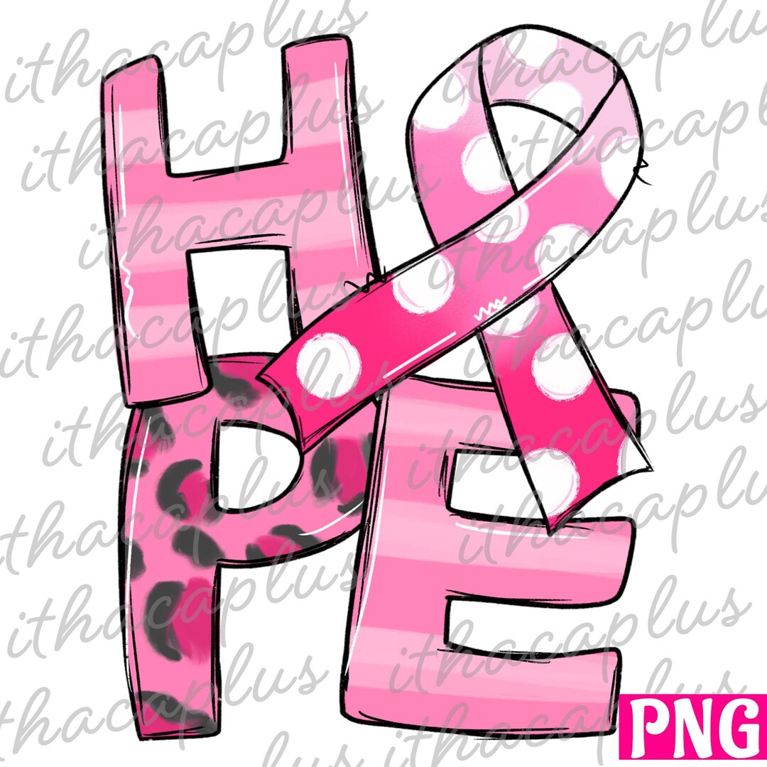 Pink Awareness Ribbon Png, Leopard Hope Png, Breast Cancer Sublimation ...