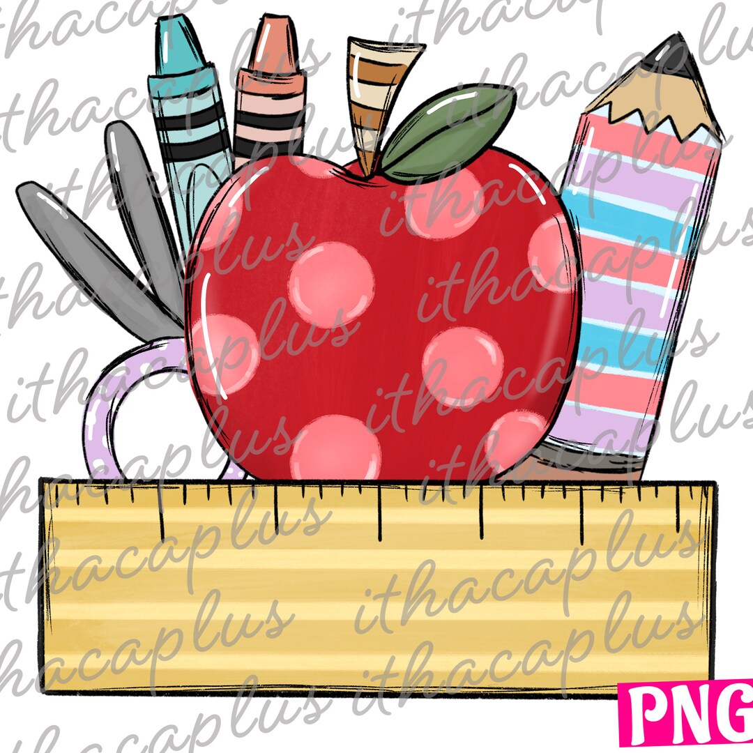 Back to School Png, School Apple Frame Printable Sublimation, Clipart ...