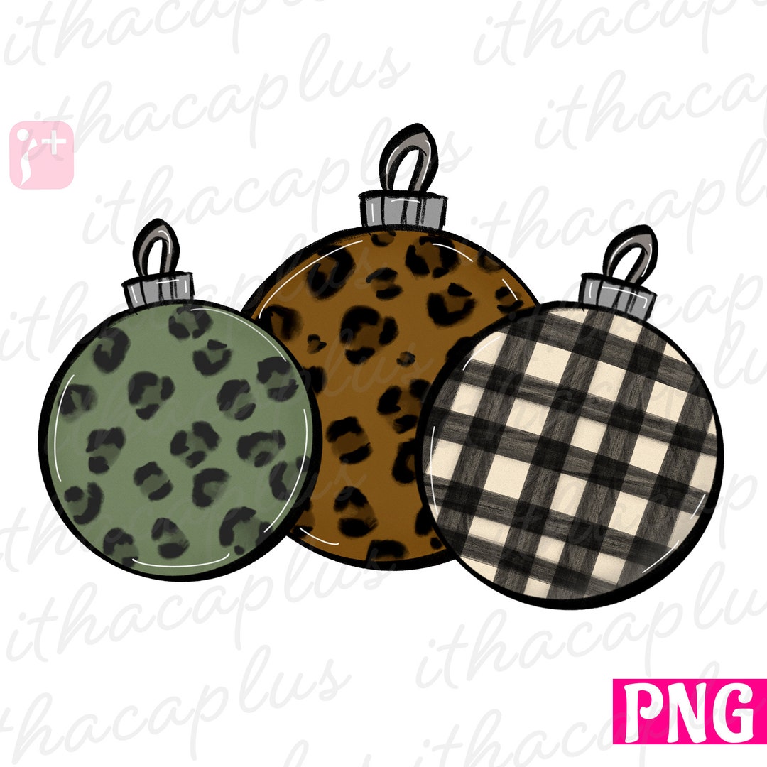 Christmas Ornaments PNG Files Sublimation Leopard Ornament Printable ...