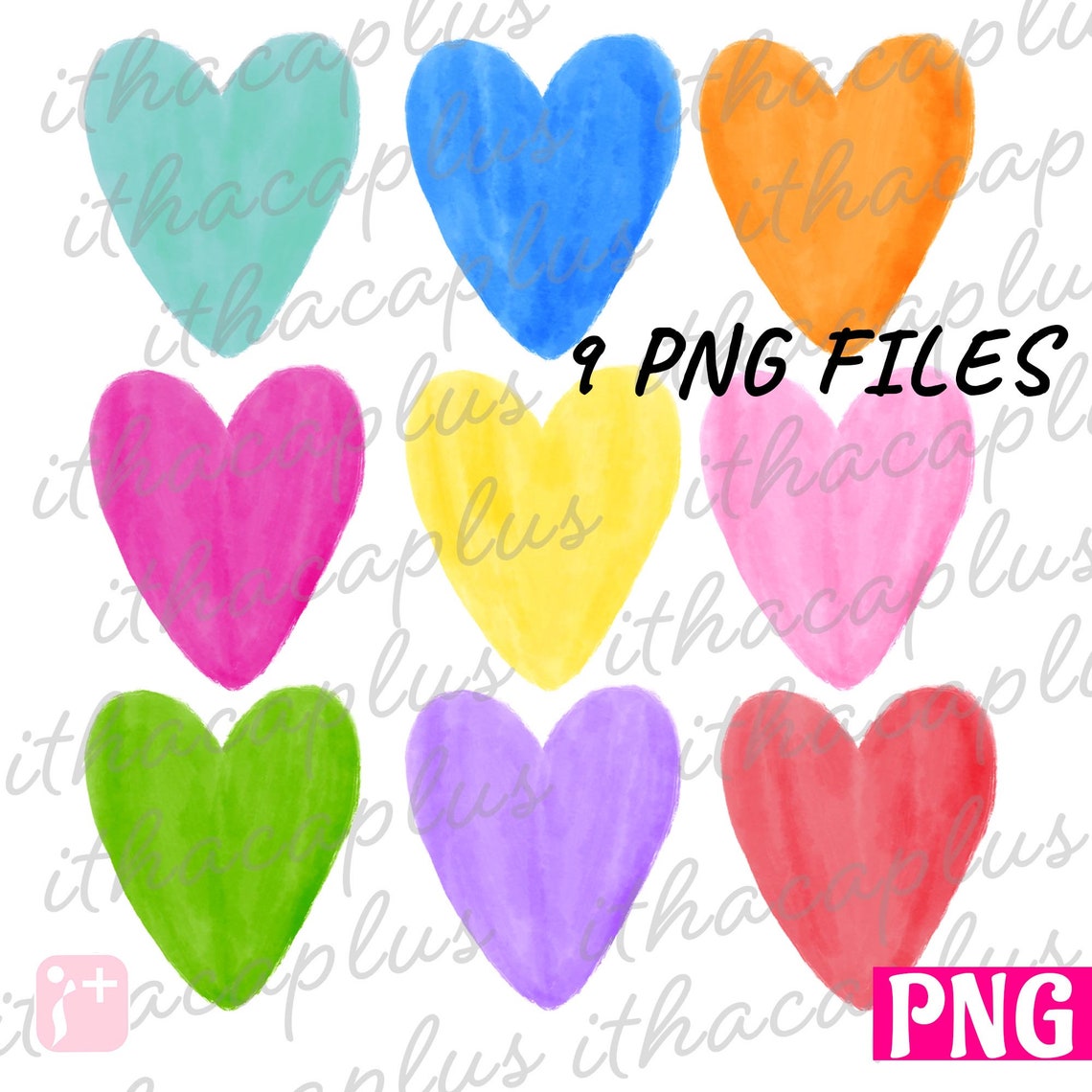 Valentines Day png Sublimation watercolor heart shape | Etsy