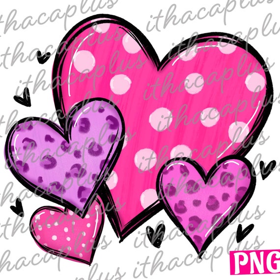 Valentines Day Png Sublimation Pink Leopard Heart Love - Etsy