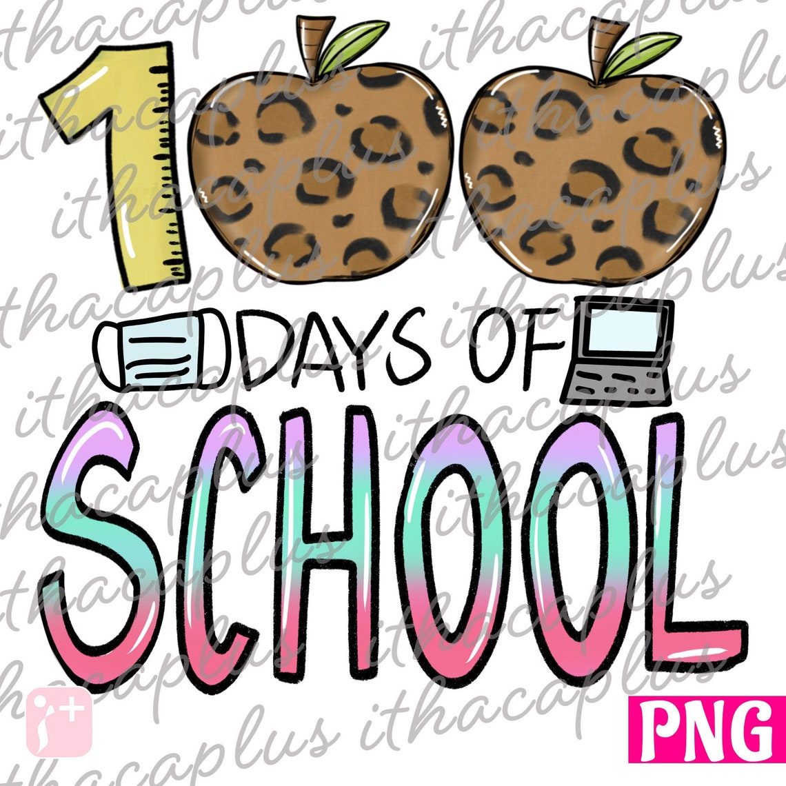 100 Days of School Png School Sublimation Happy 100th Day of - Etsy