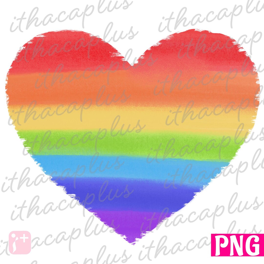 Valentines Day Png Sublimation, Heart Shape Printable, Colorful Rainbow ...