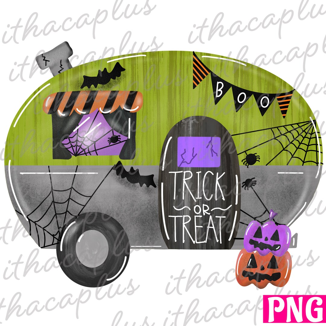 Halloween Camper PNG Sublimation, Halloween Frankenstein, Halloween ...
