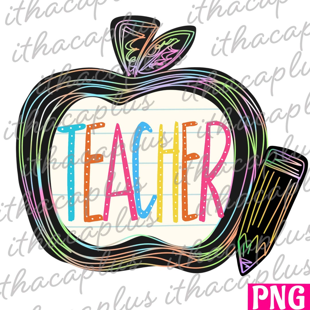 Back to School Png, School Teacher Apple Sublimation, Clipart,printable ...