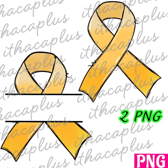 Yellow Awareness Ribbon Png Sublimation Frame Background - Etsy