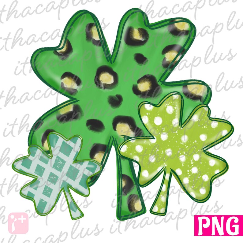 St. Patrick's Day PNG St. Patrick's Leopard Shamrock | Etsy