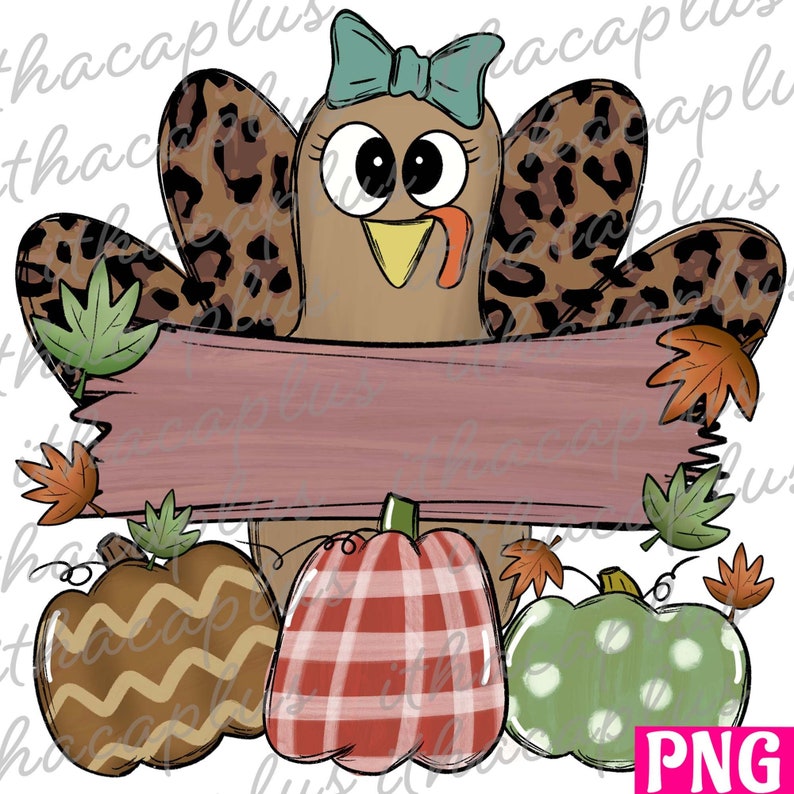 Thanksgiving Png Fall Turkey PNG for Girl Leopard Cheetah - Etsy