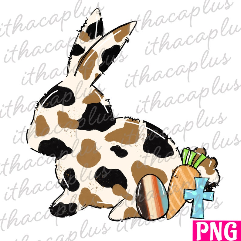 Western Easter Png Cow Hide Bunny PNG Cow Print Bunny - Etsy