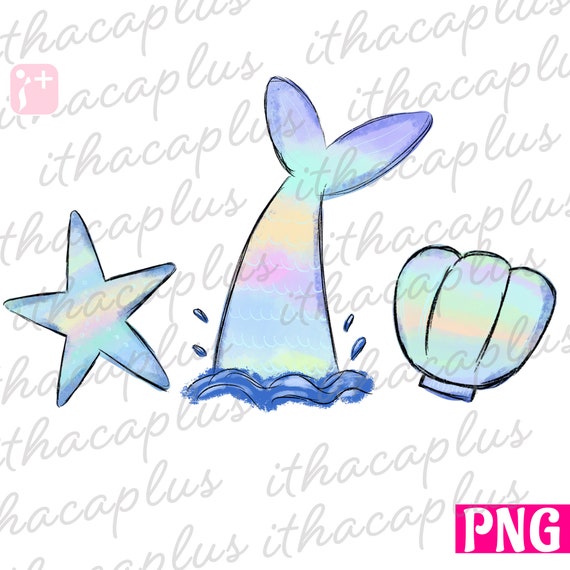 Mermaid Tail Png Summer PNG Starfish Png Shell Png | Etsy