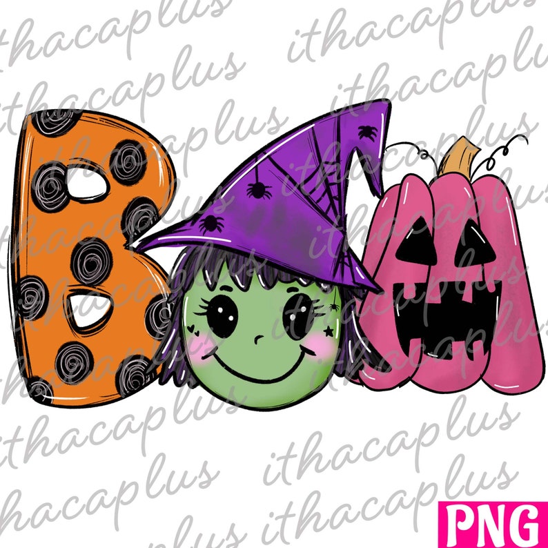 Boo Sublimation Halloween Witch Png Halloween Pumpkin - Etsy