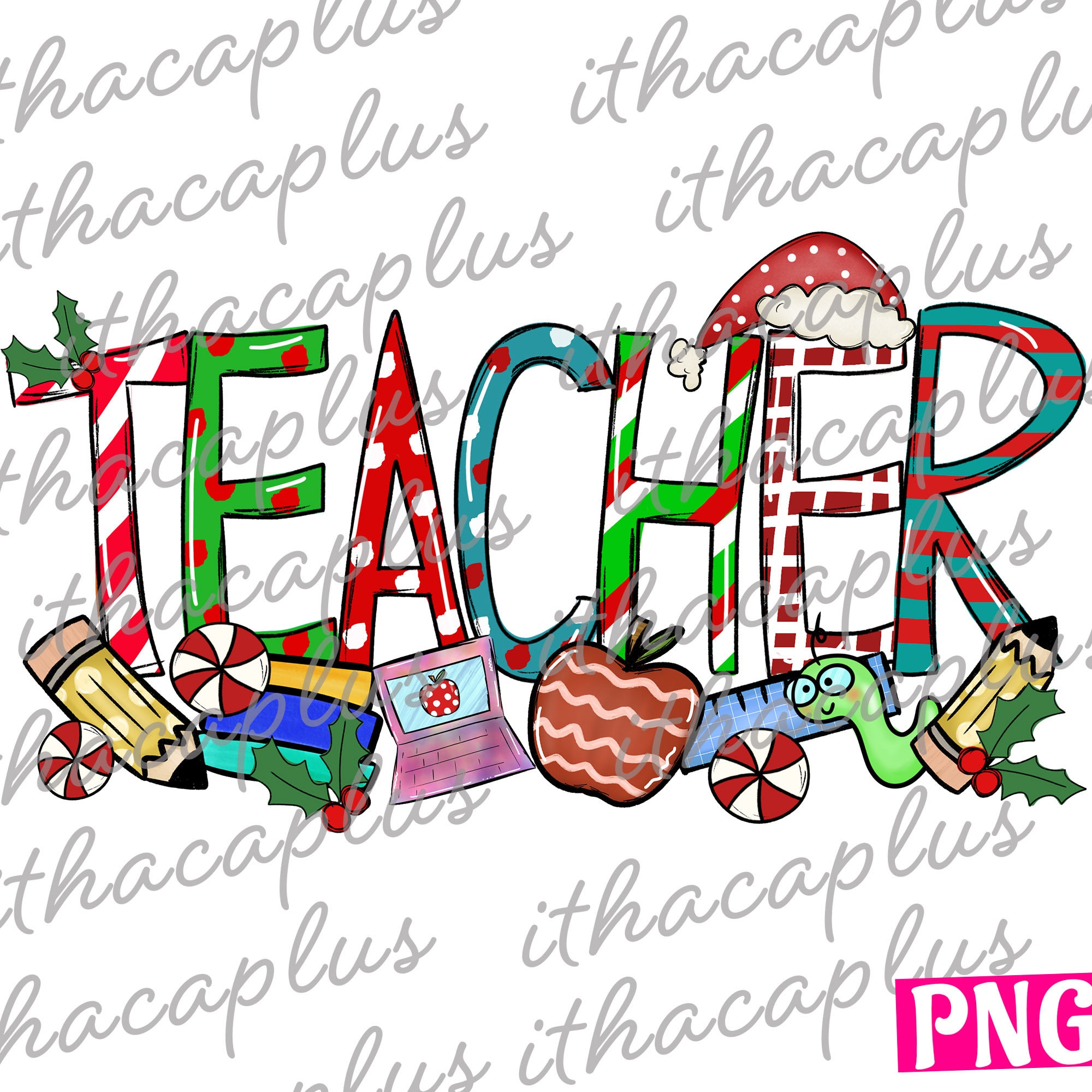 Christmas Teacher PNG Sublimation Christmas Teach Printable | Etsy