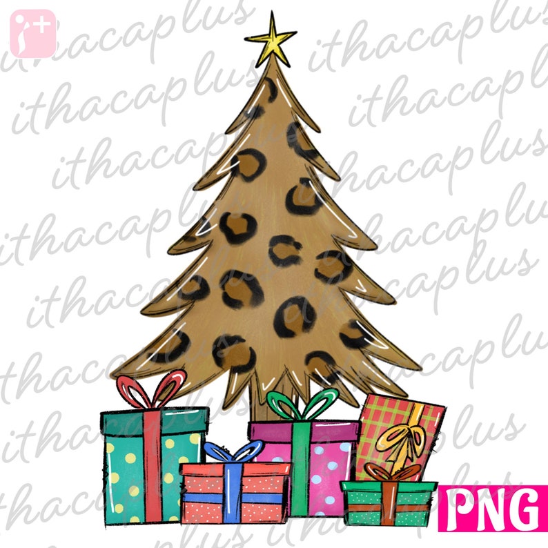Christmas Tree PNG Leopard Christmas Tree Digital Christmas - Etsy