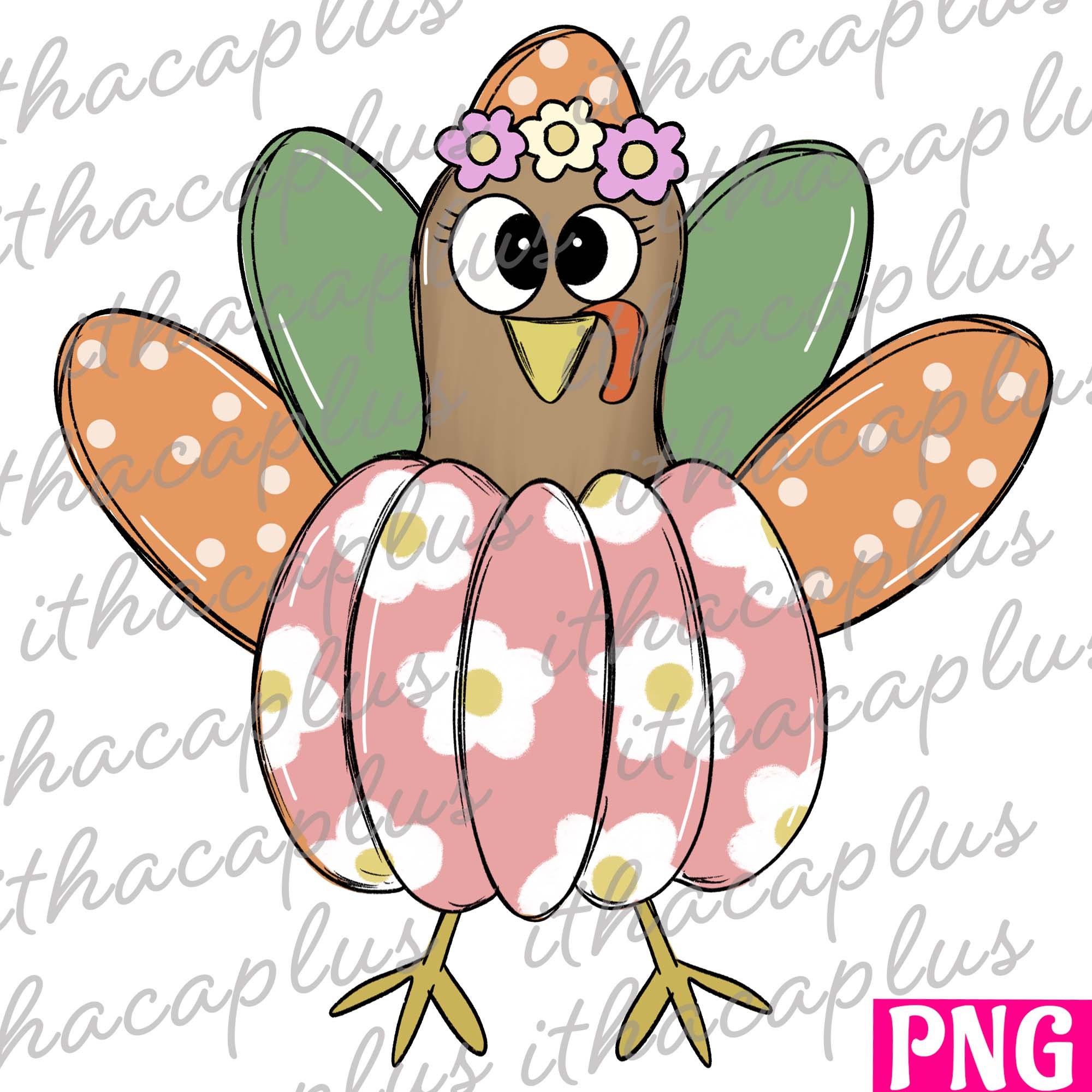 Thanksgiving Png Fall Turkey PNG Flower Turkey Sublimation - Etsy
