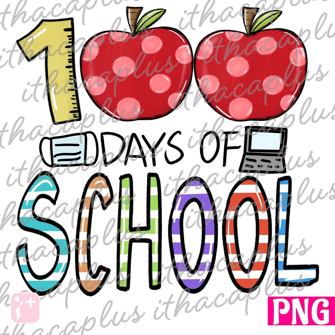 100 Days of School Png School Sublimation Happy 100th Day of - Etsy