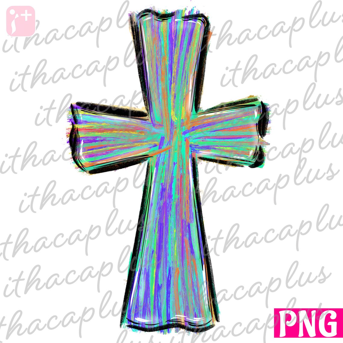 Watercolor Cross PNG Colorful Cross Printable Cross - Etsy