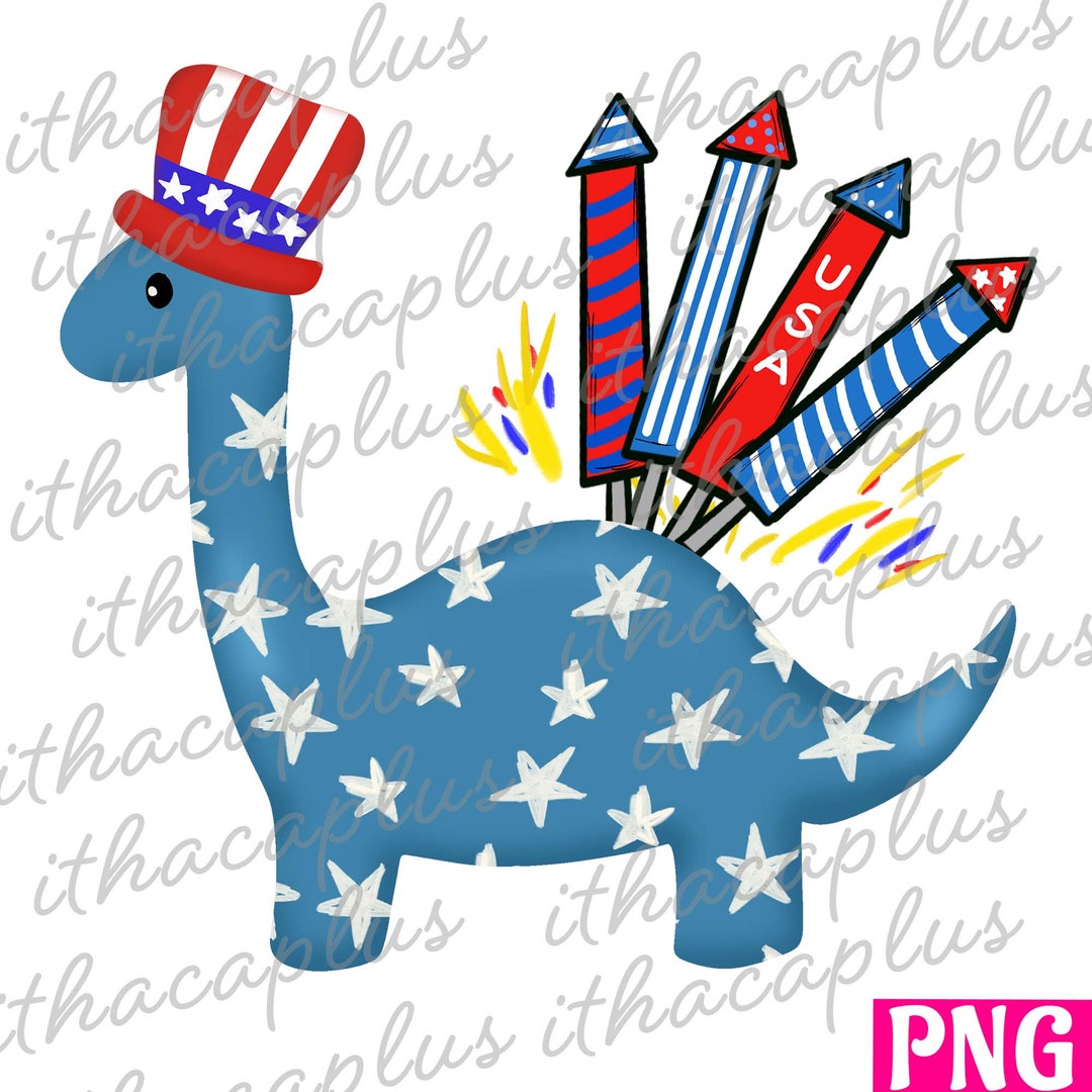 4th of July Dino Png, Uncle Sam Hat Dino PNG for Kids Printable ...