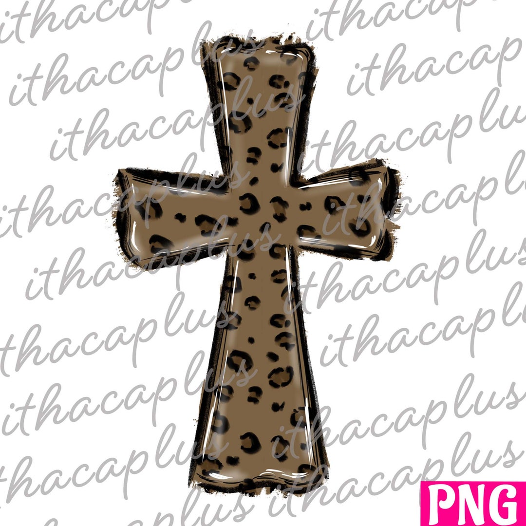 Leopard Cross PNG, Cheetha Cross Printable, Animal Print Cross ...