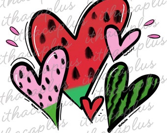 Cute Watermelon Clipart. Watermelon Clip Art. (Instant Download) - Etsy
