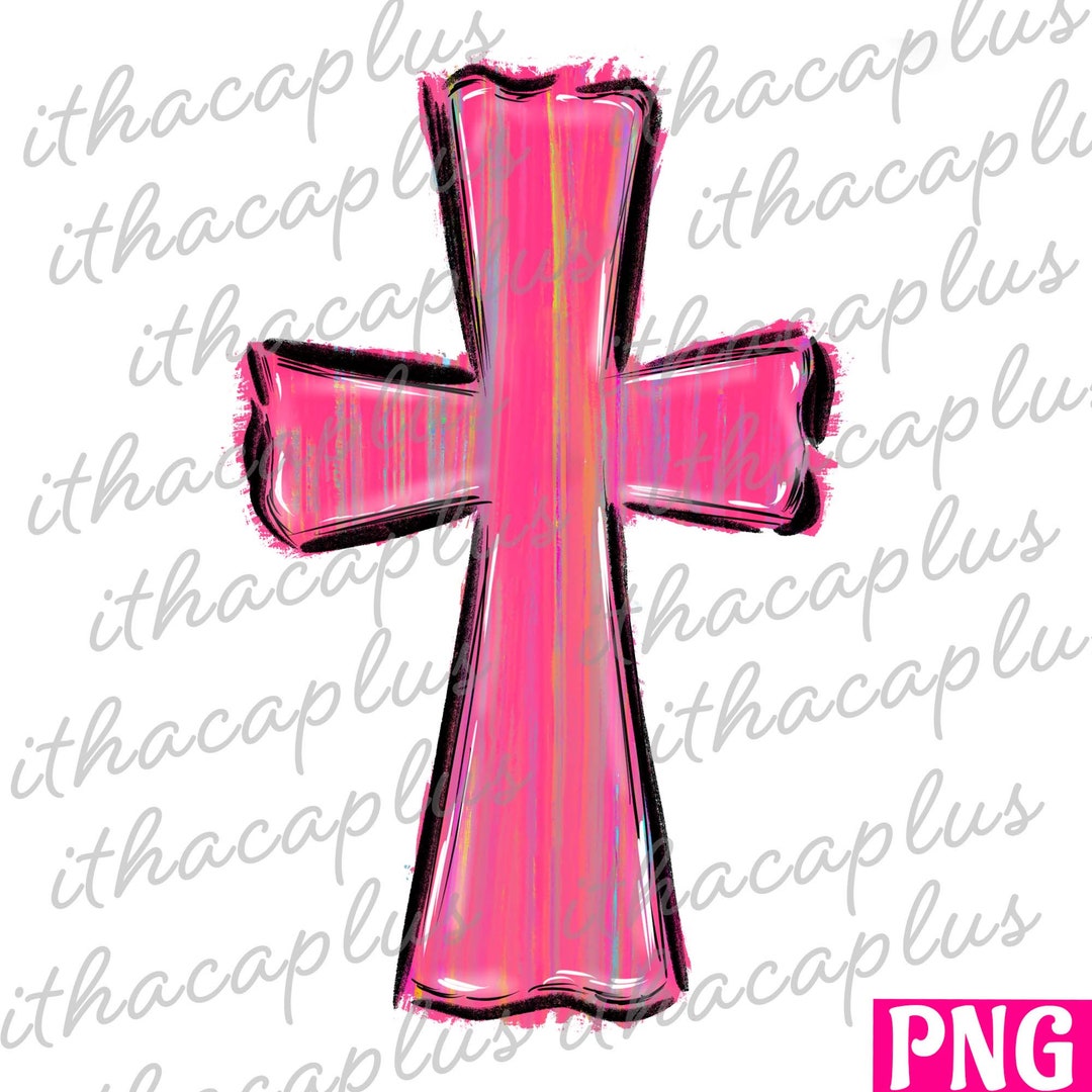 Watercolor Pink Cross PNG, Colorful Cross Printable, Cross Sublimation ...