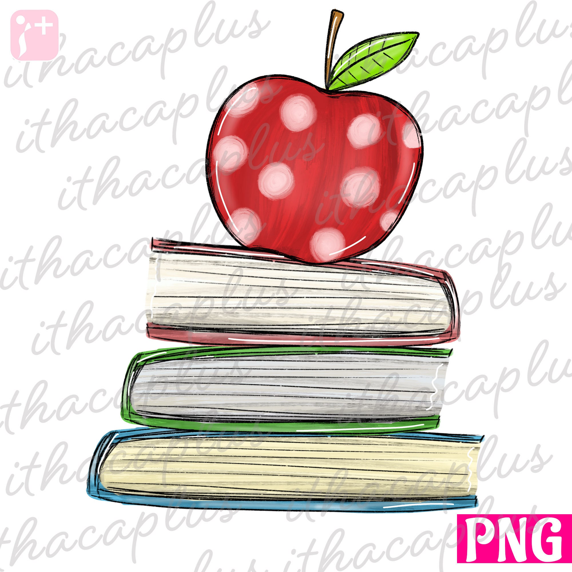 Back to School Png Apple and Book Png Teacher Clipart Back - Etsy