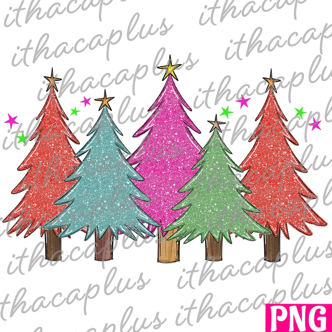 Christmas Tree Sublimation, Christmas Png, Rainbow Christmas Clipart ...