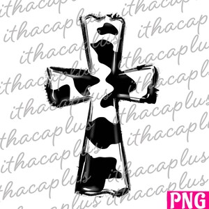 Cow Print PNG, Cowhide Cross Printable, Western Cross Sublimation ...