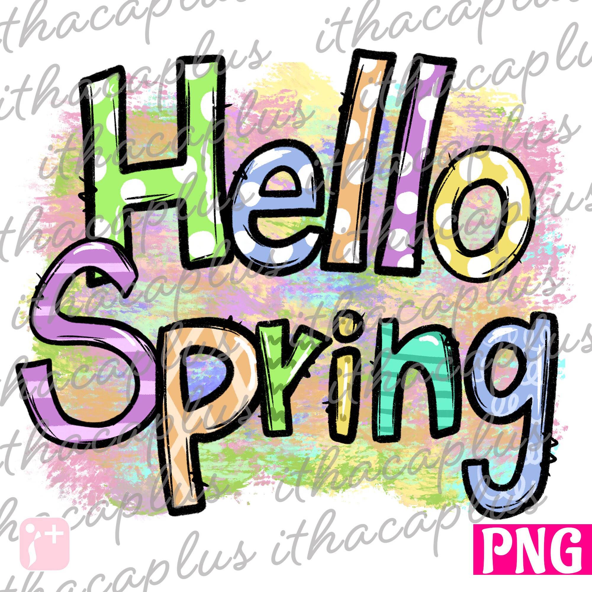 Hello Spring Png Spring Sublimation Colorful Spring Clipart - Etsy