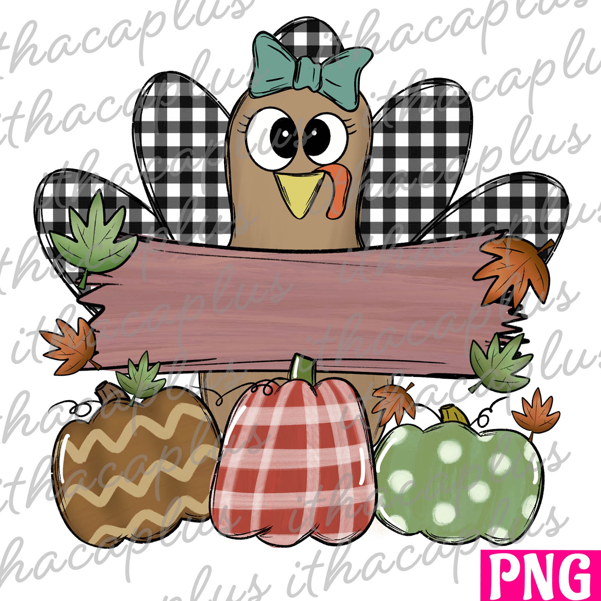 Thanksgiving Png Fall Turkey PNG for Girl Black Plaid Turkey - Etsy