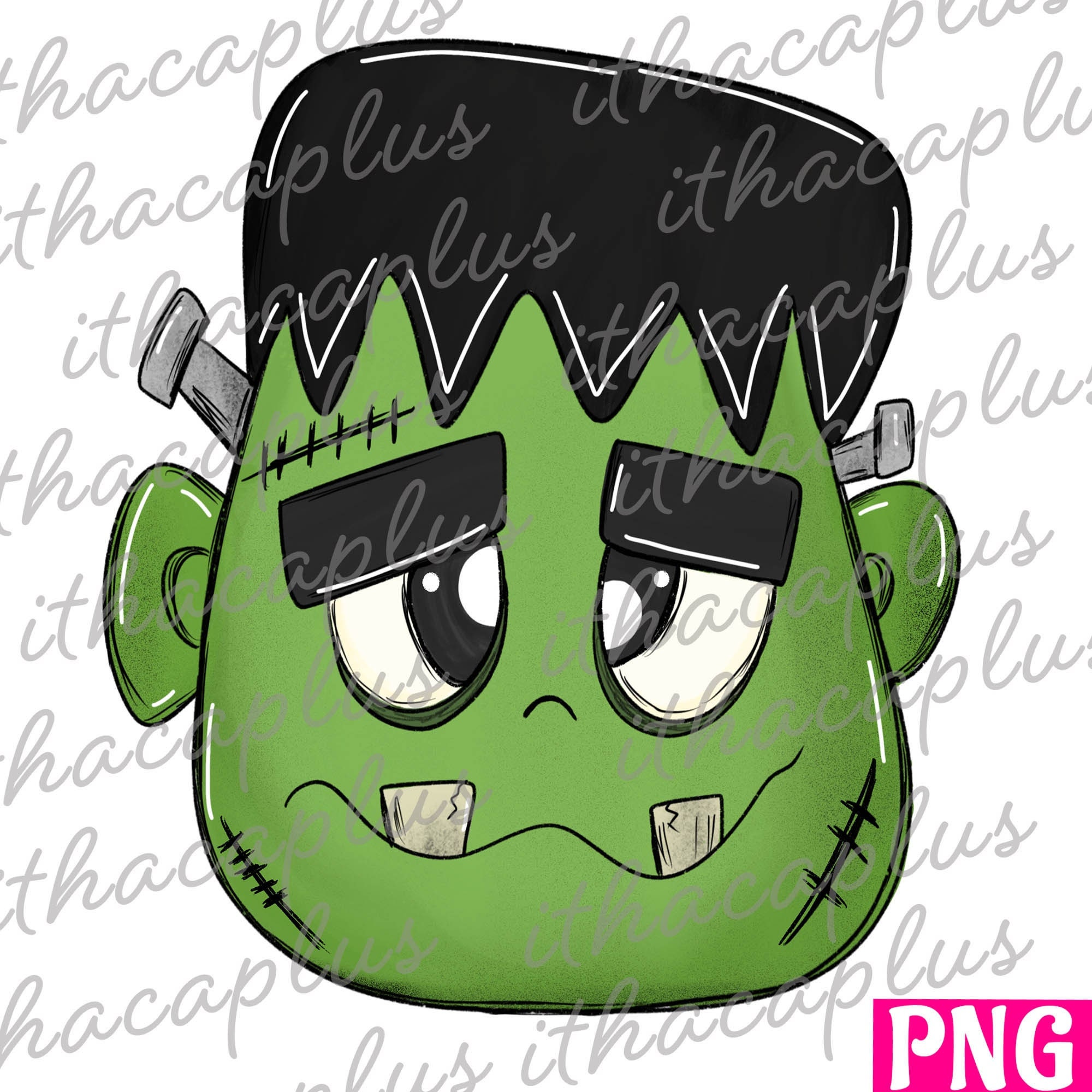 Halloween Frankenstein PNG Sublimation, Face Print Design, Halloween ...