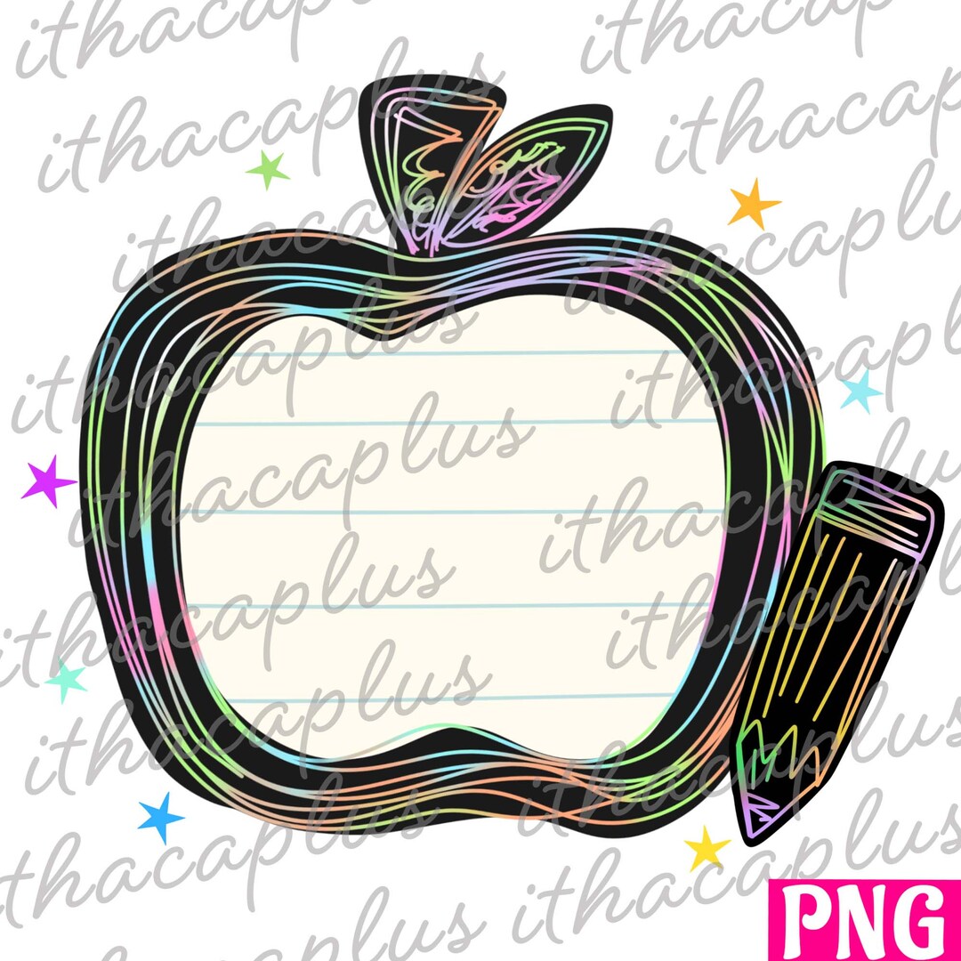 Back to School Png, School Teacher Apple Frame Sublimation, Clipart ...