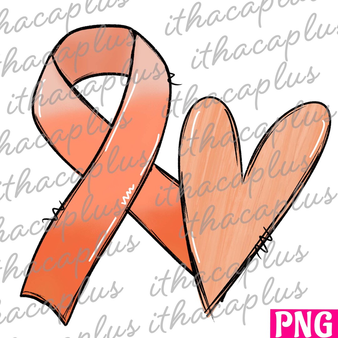Orange Awareness Ribbon Png, Ribbon With Heart, Frame Background Png ...