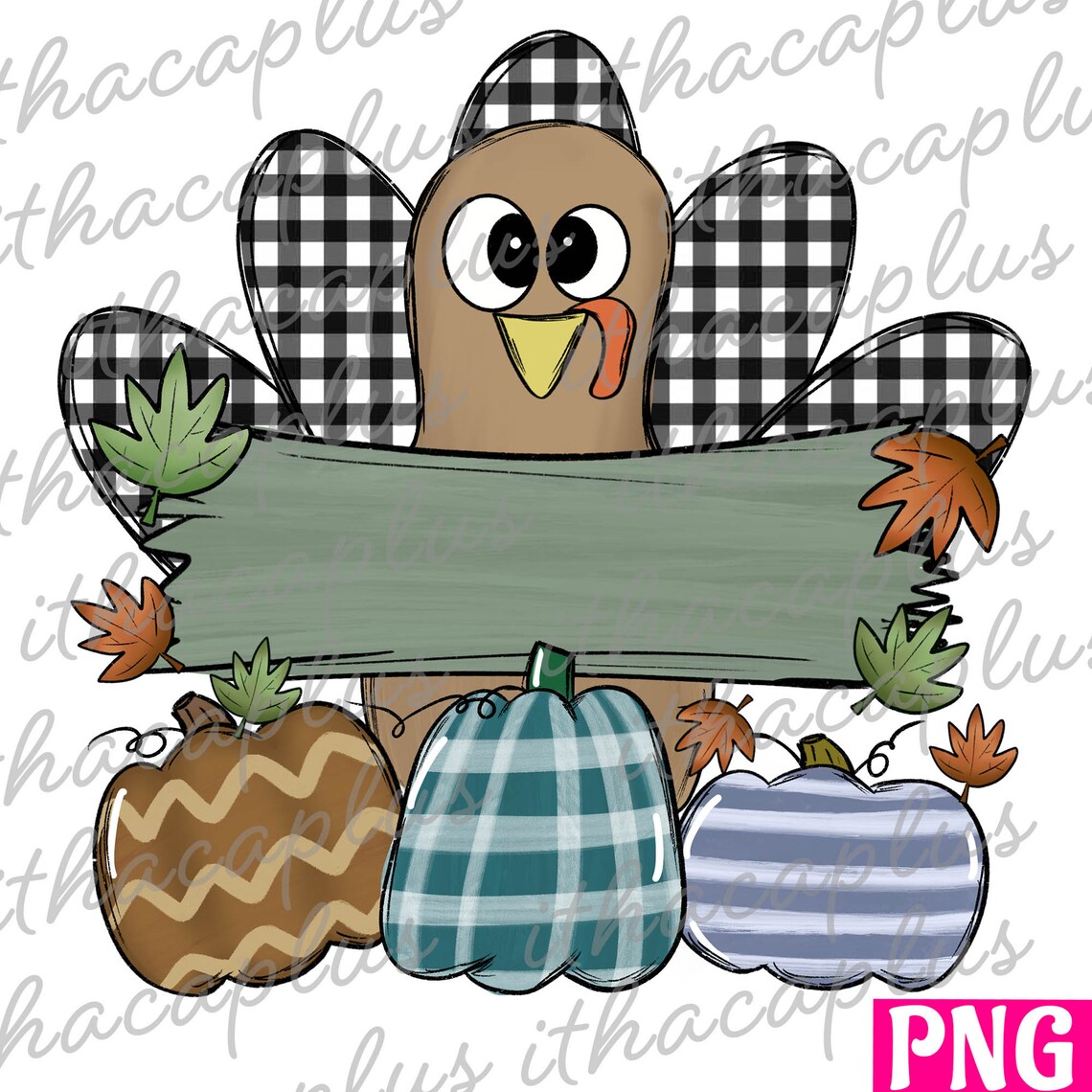 Thanksgiving Png Fall Turkey PNG for Boy Black Plaid Turkey - Etsy