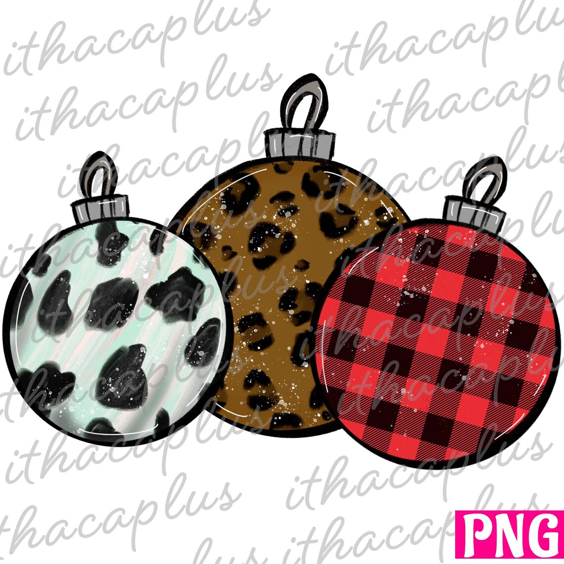 Christmas Ornaments PNG Christmas Sublimation Leopard - Etsy