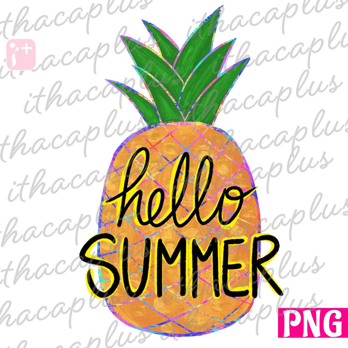 Pineapple Png Hello Summer PNG Watercolor Pineapple | Etsy
